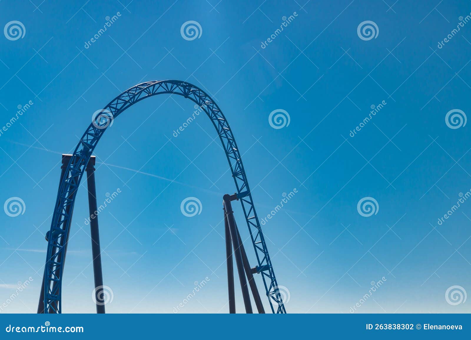 Empty Ride Roller Coaster on Sky Background in Amusement Park Stock ...