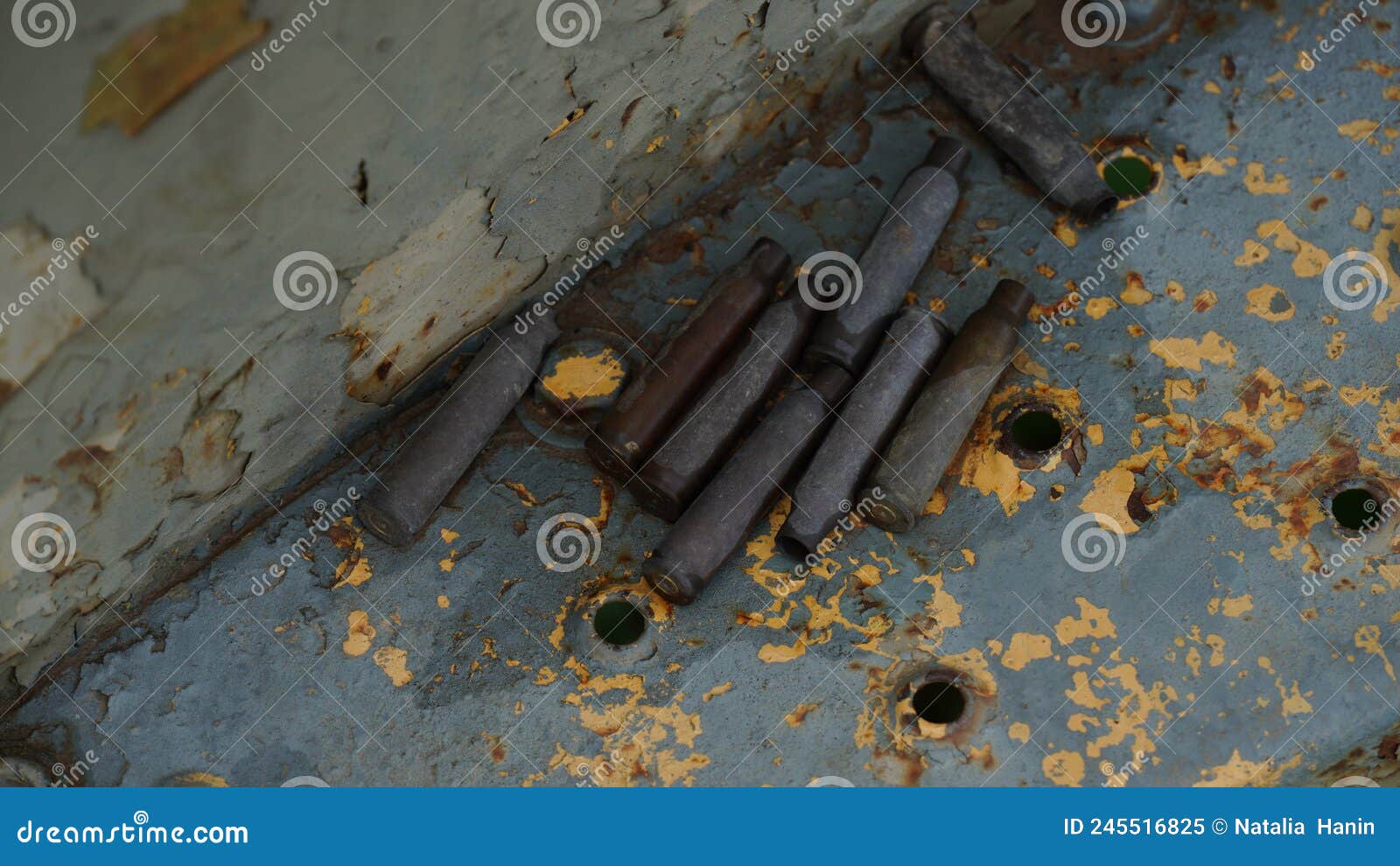 Empty Rifle Shells Casing on Abounded BTR Armored Personnel Carrier ...