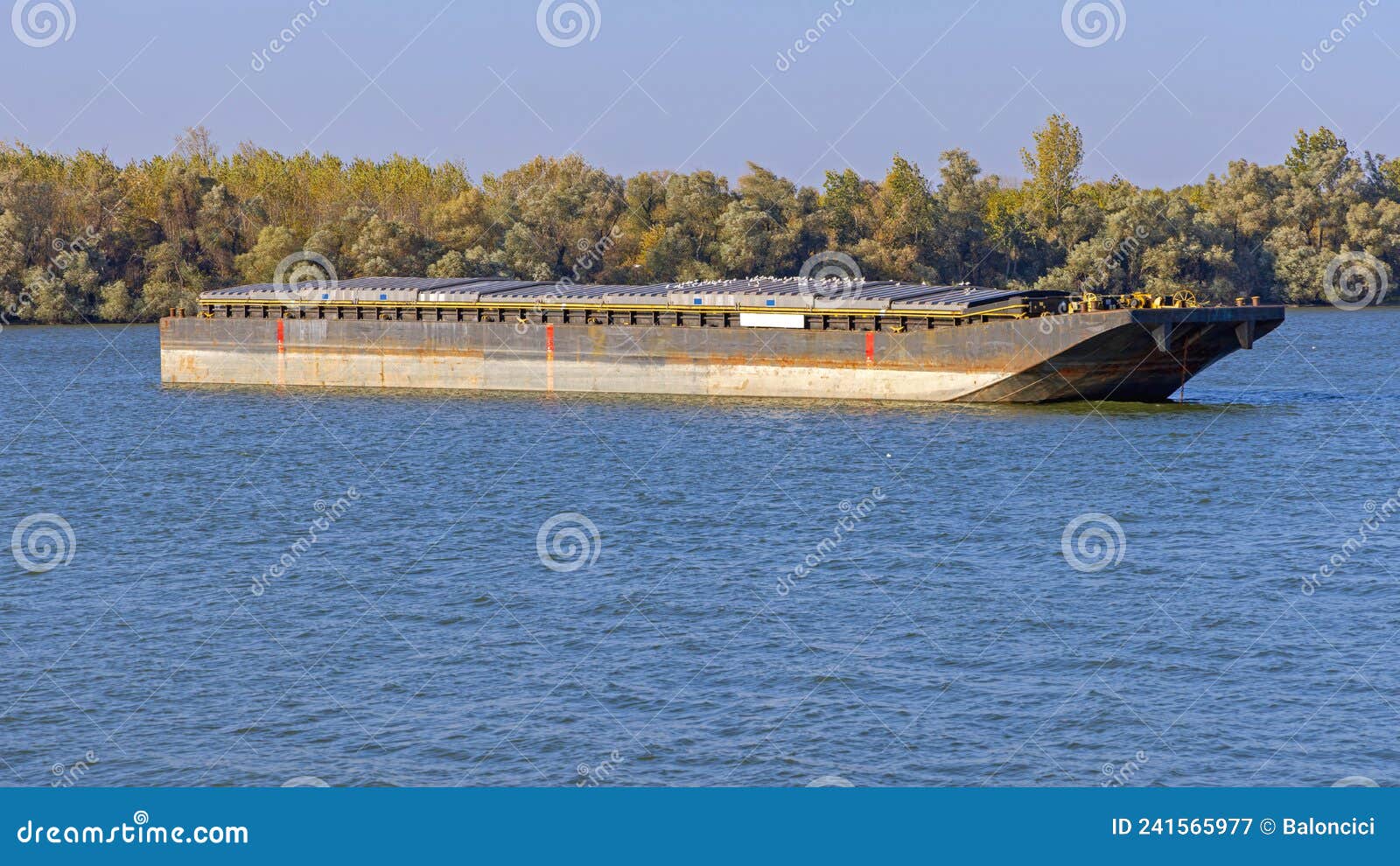 Empty River Barge stock image. Image of steel, industrial - 241565977