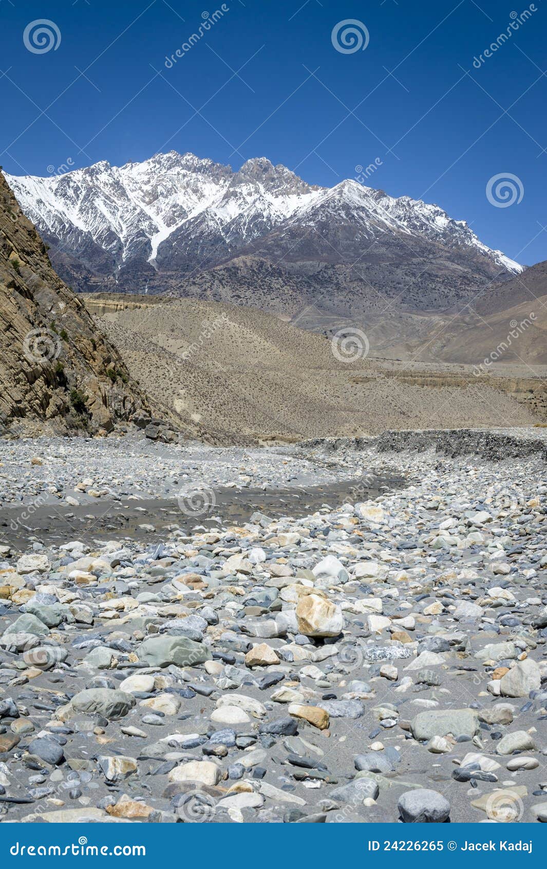 Empty river in Himalaya stock image. Image of environment - 24226265