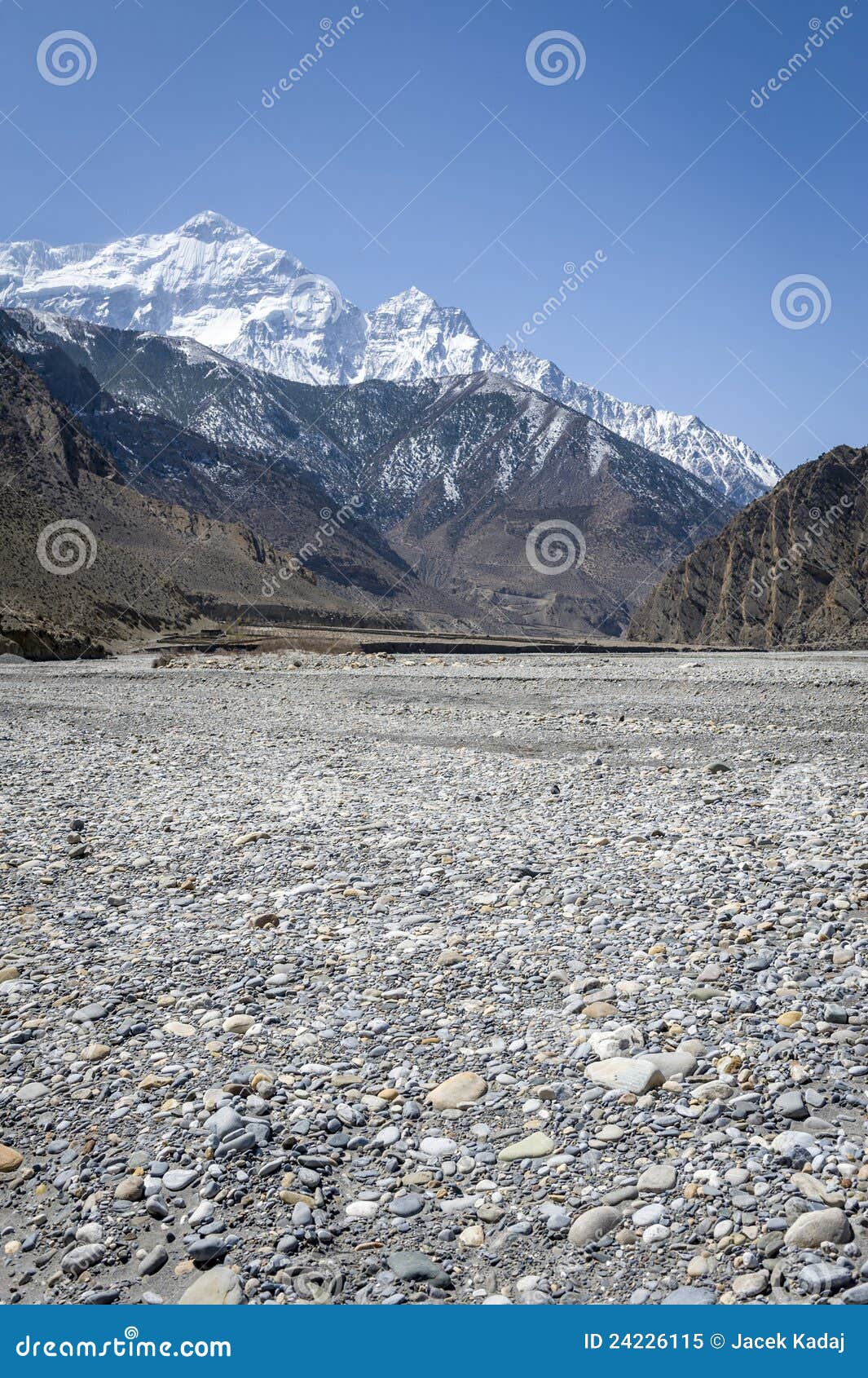 Empty River in Himalaya Mountains Stock Image - Image of altitude ...