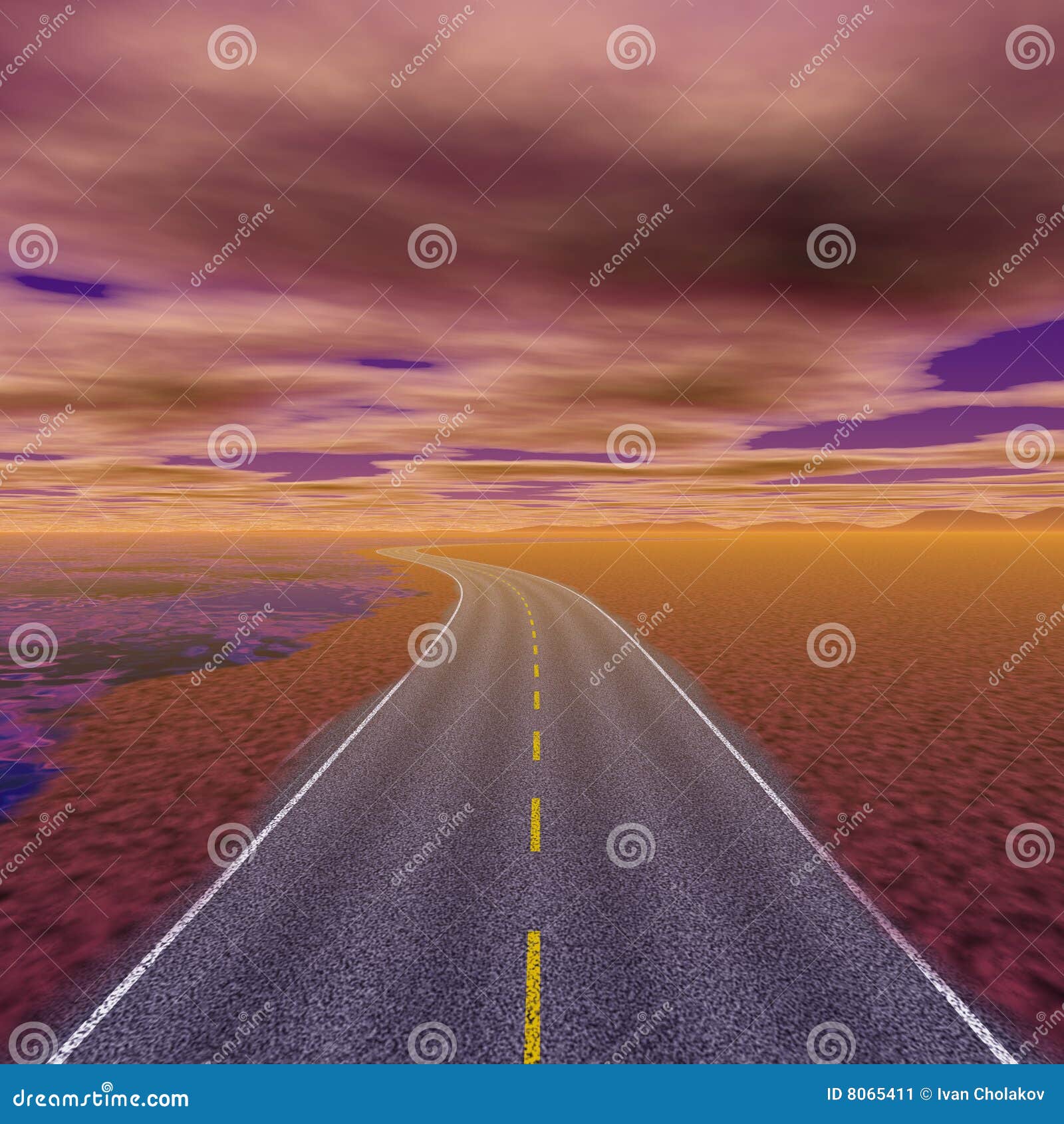 Empty road stock illustration. Illustration of shore, coastal - 8065411