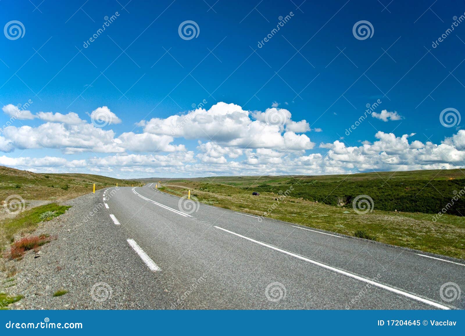Empty Road with a Beautiful Blue Sky in Horizon Stock Image - Image of ...