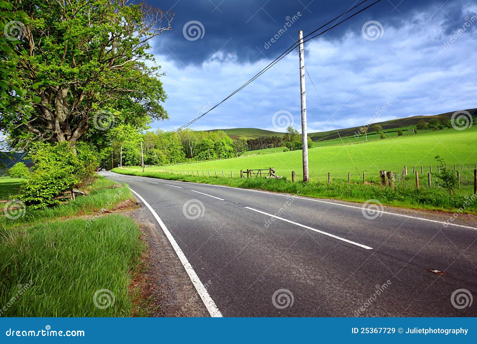 An Empty Road in the Countryside Stock Image - Image of route, rural ...