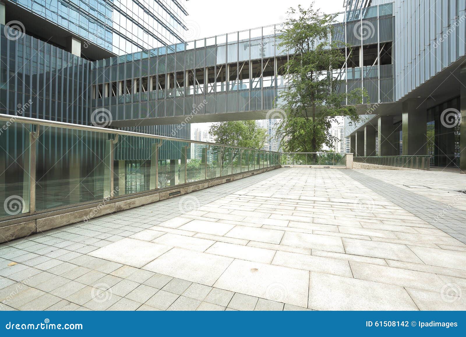 Empty Road Floor with Modern Building Background Stock Photo - Image of ...