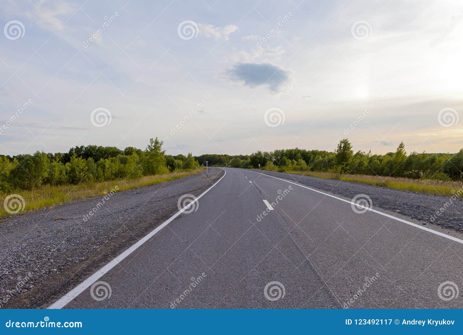 An Empty Road Leading To the Village on the Hills. Editorial ...