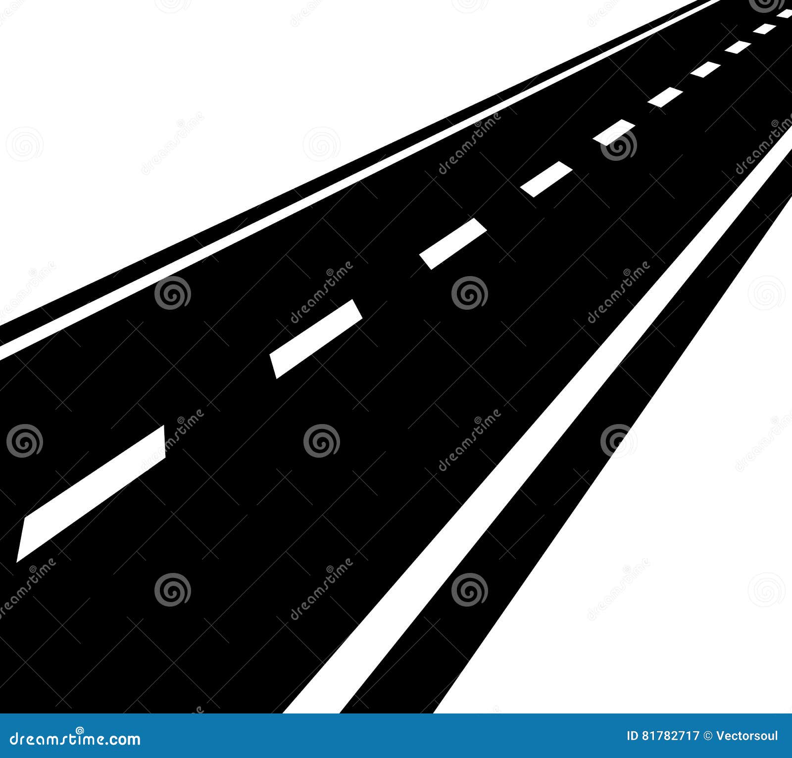 Empty Road, Roadway with Perspective and Divider Lines Stock Vector ...