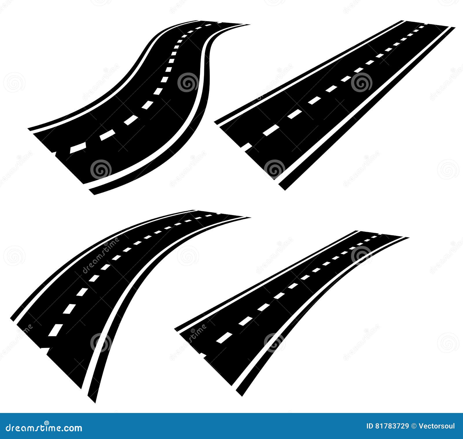 Empty Road, Roadway with Perspective and Divider Lines Stock Vector ...