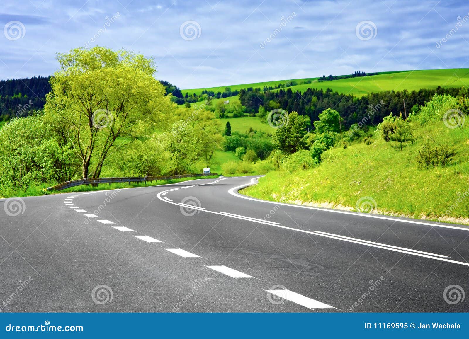 Empty Road in Rural Landscape Stock Image - Image of country, drive ...