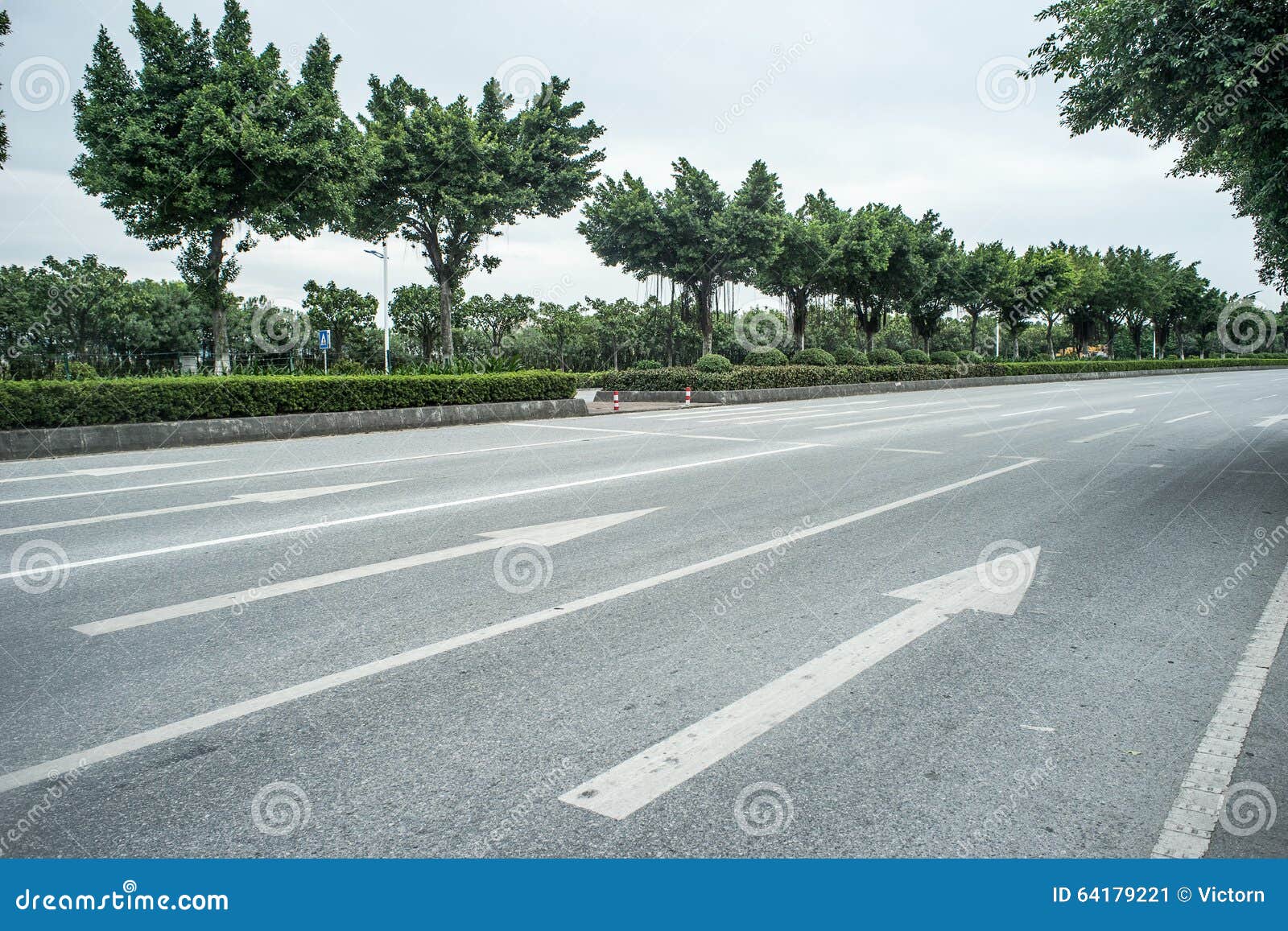 Empty road scene stock image. Image of asphalt, flat - 64179221