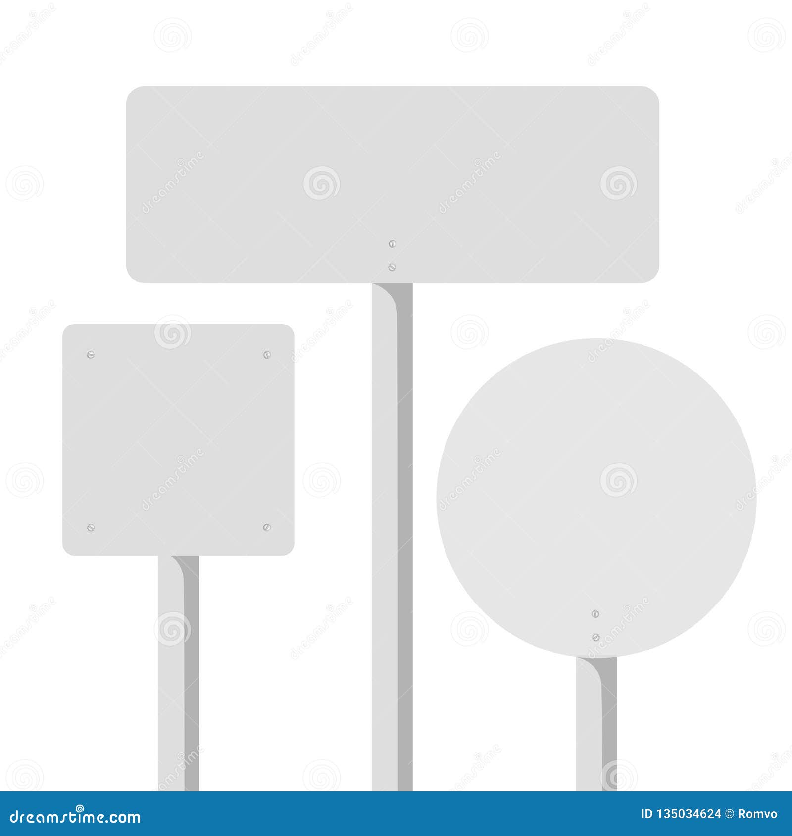 Empty Road Sign Banner Template Stock Vector - Illustration of city ...