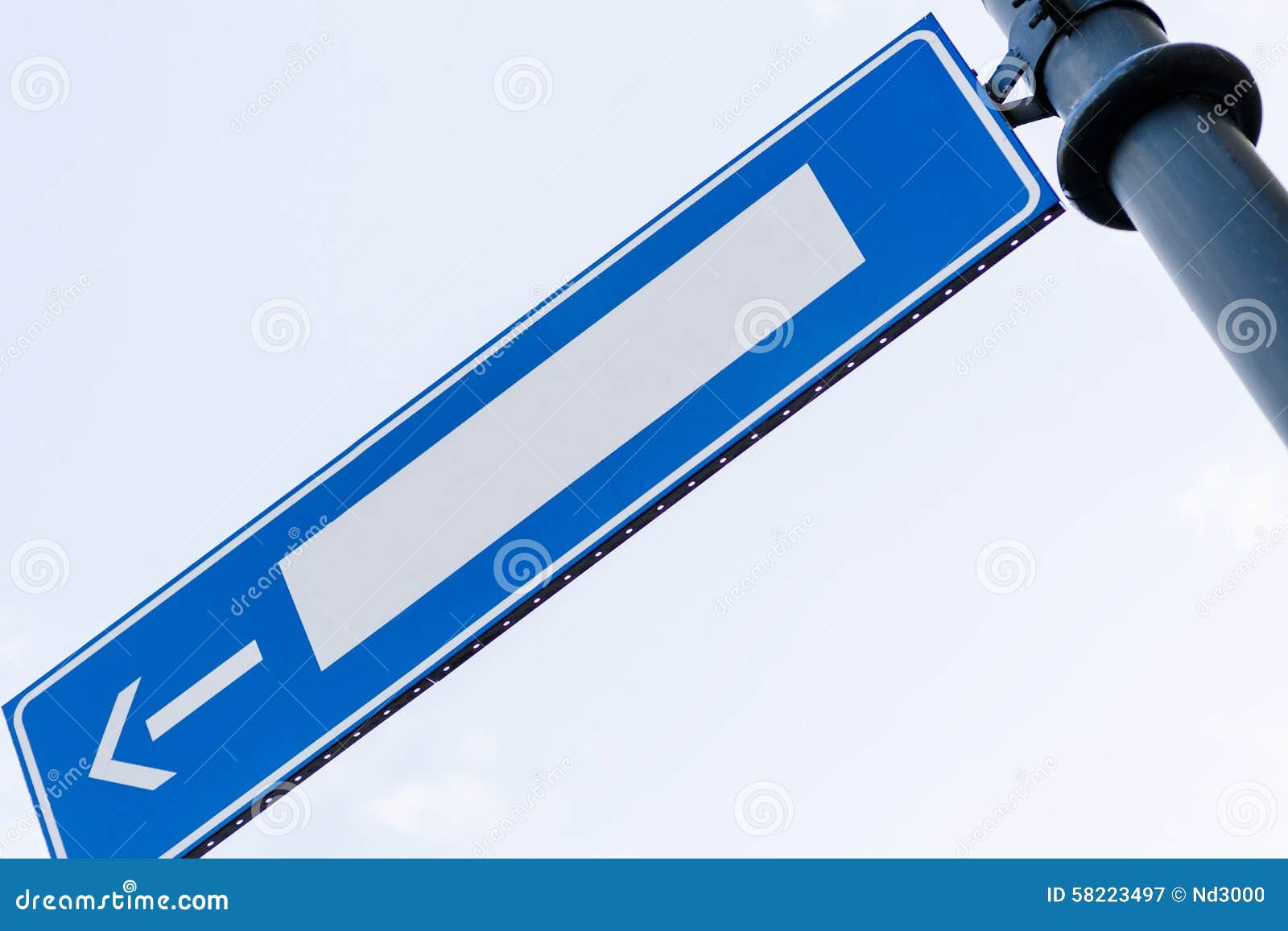 Empty Road Sign with Direction Arrow Stock Image - Image of adboard ...