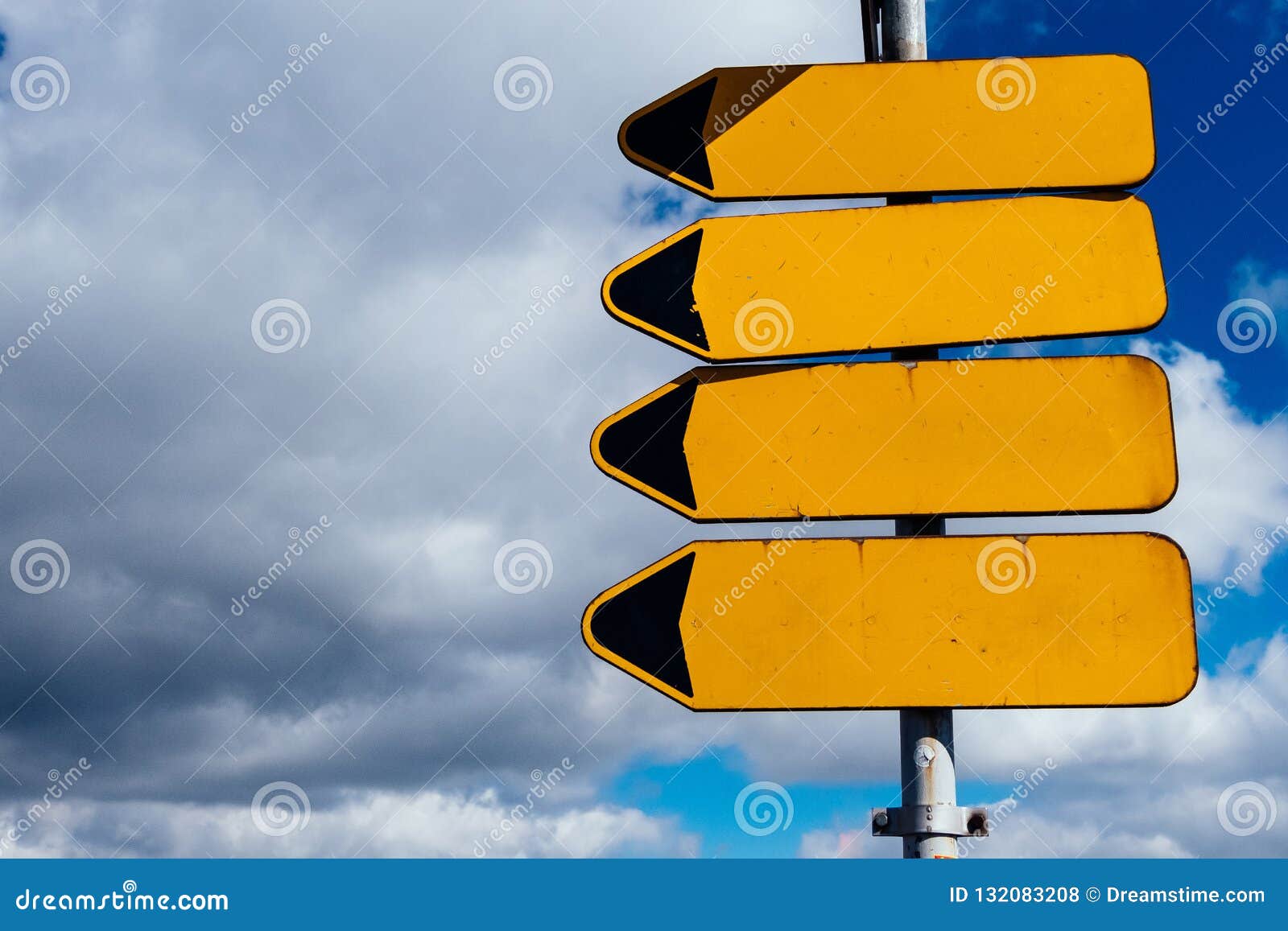 Empty road sign pointers stock photo. Image of direction - 132083208