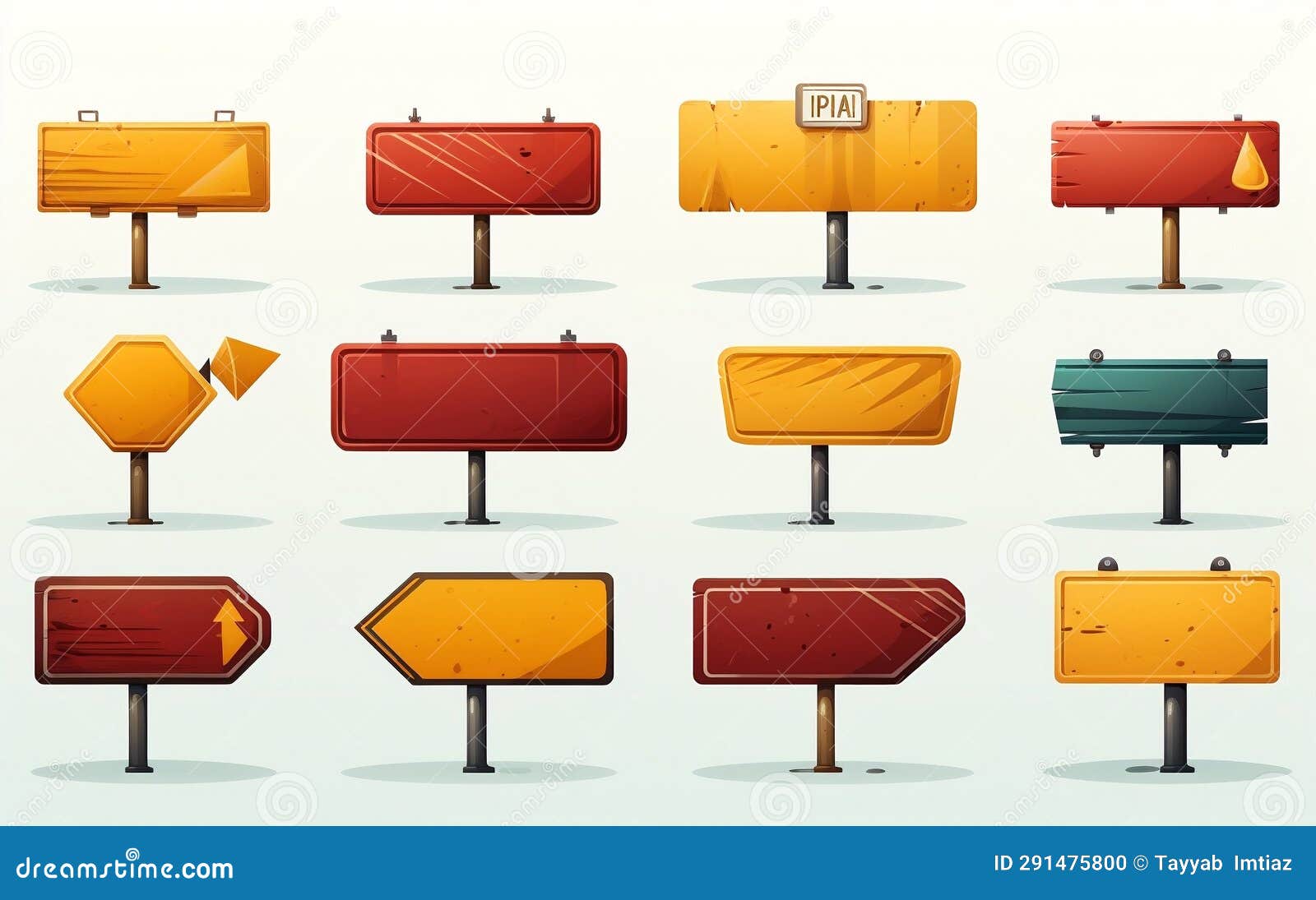 Empty Road Sign Realistic Vector Set Generative AI Stock Illustration ...