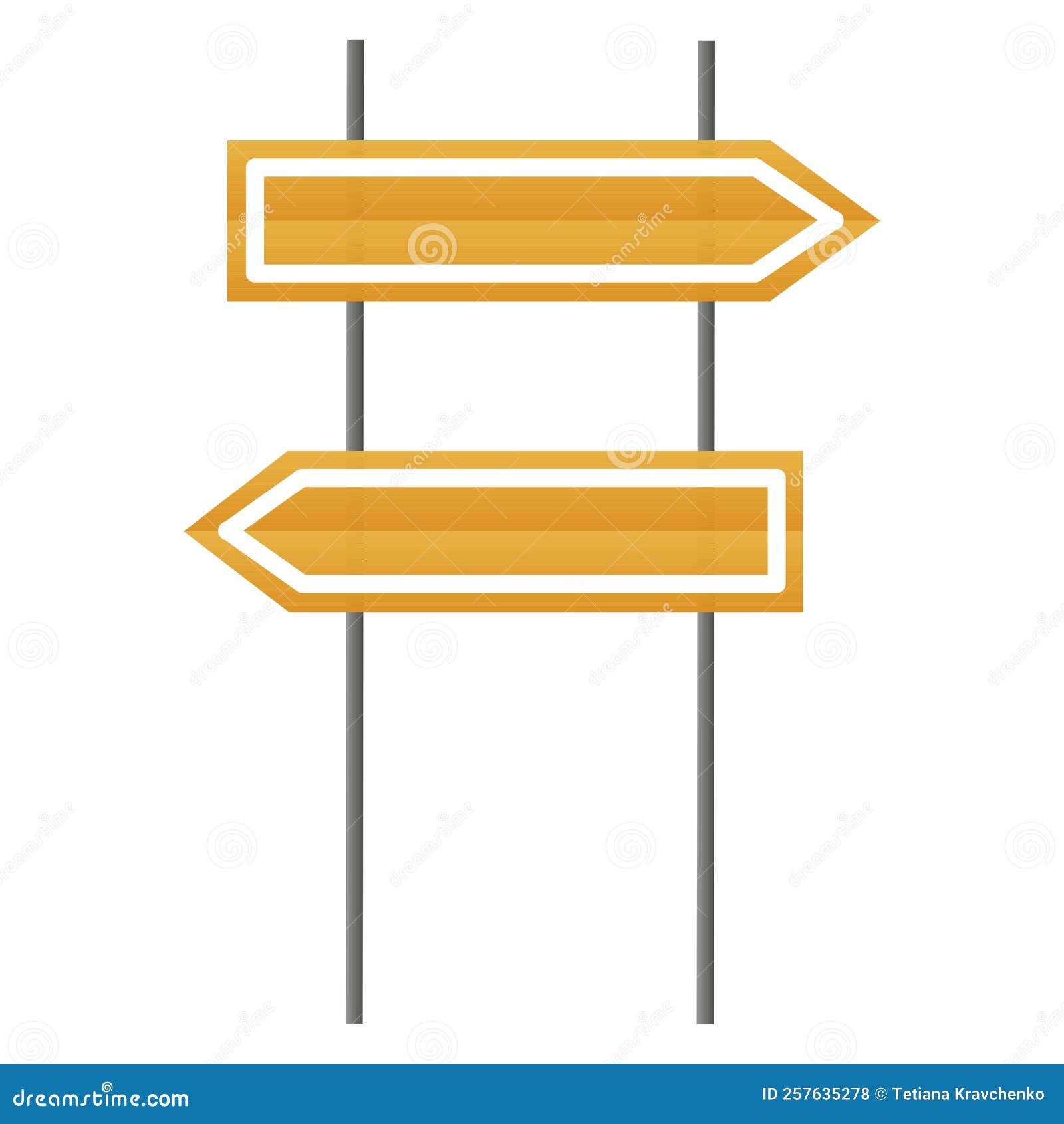 Empty Road Signs. Empty Highway. Blank Road Sign Boards. Vector ...