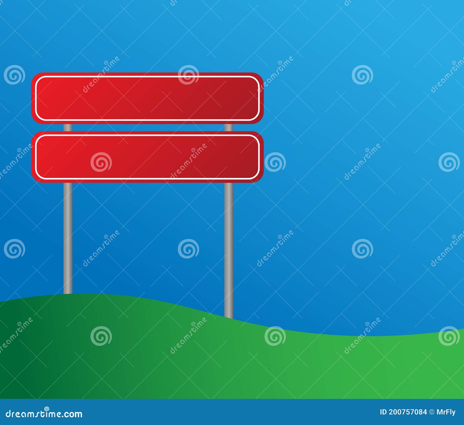 Red Empty Road Sign Template, Vector Illustration Stock Vector ...