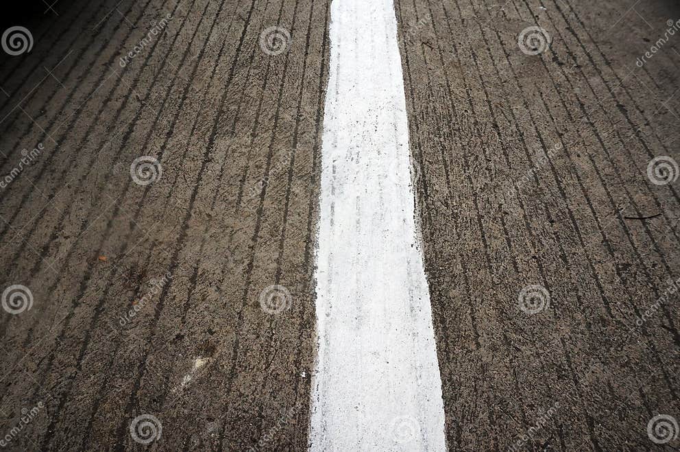 An Empty Road with Single Solid White Line Road Marking Stock Photo ...
