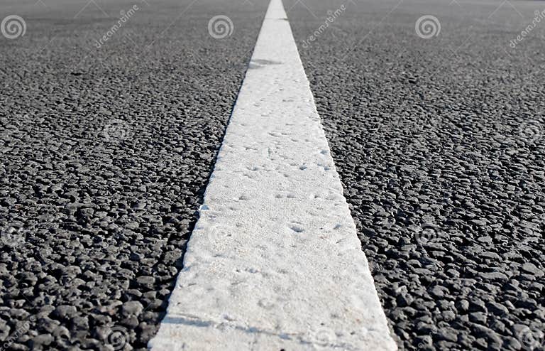 An Empty Road with Single Solid White Line Road Marking Stock Image ...