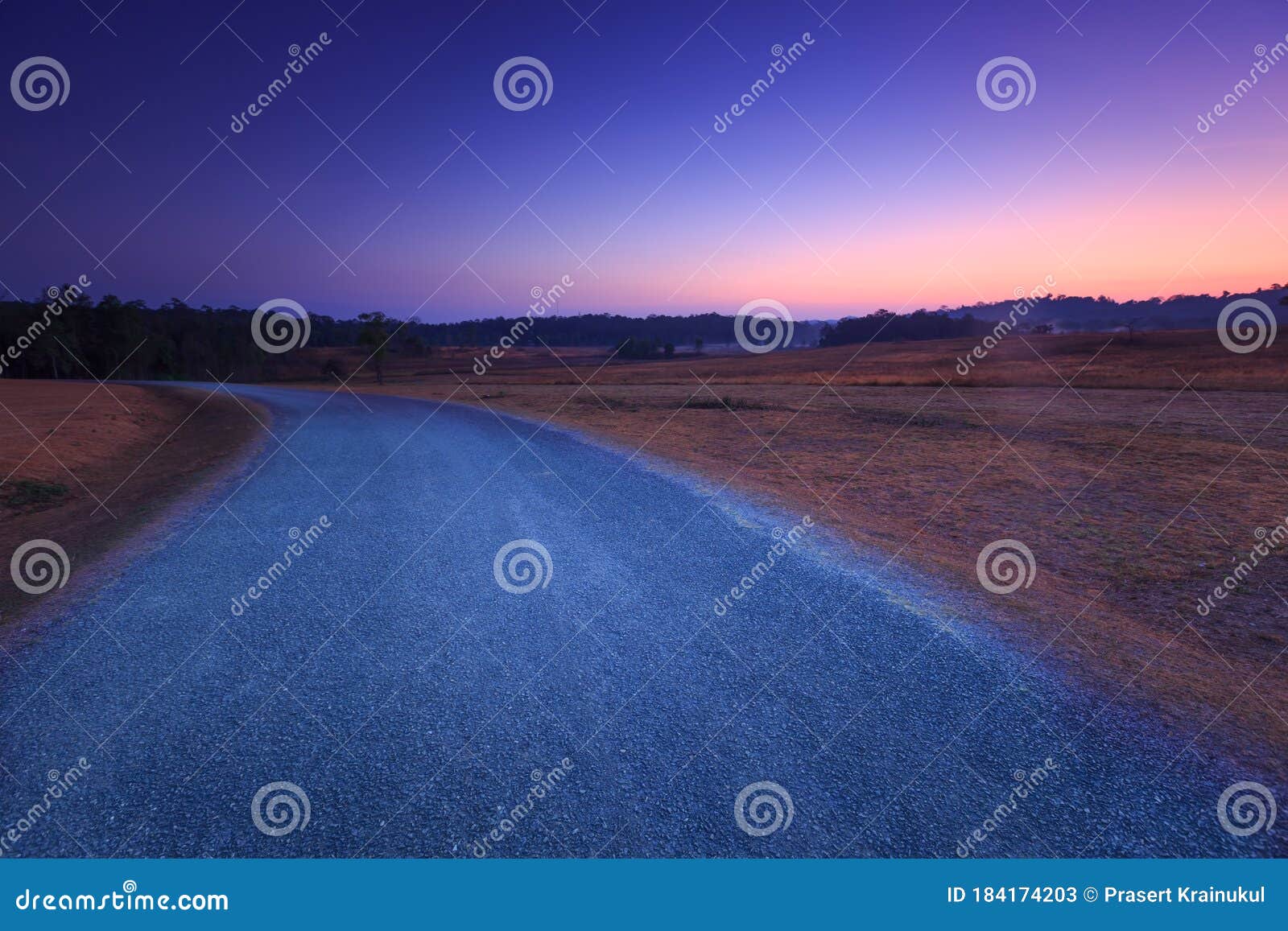 Empty Road in the Sunset Sky Stock Image - Image of blue, road: 184174203