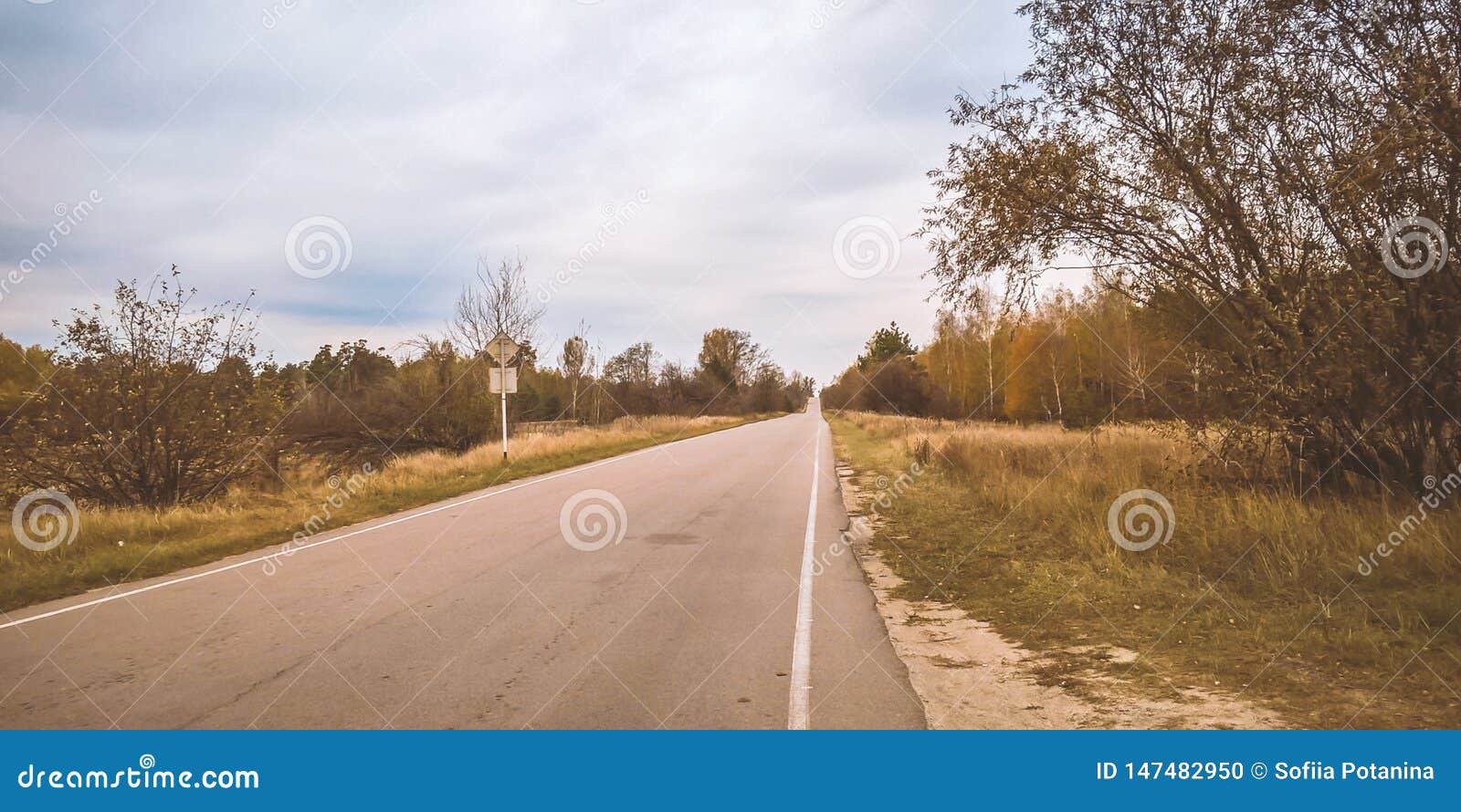 Empty Road To Chernobyl in Ukraine Stock Photo - Image of straight ...