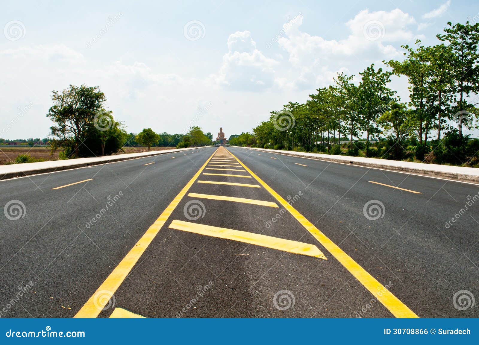 Empty road stock photo. Image of pattern, country, green - 30708866