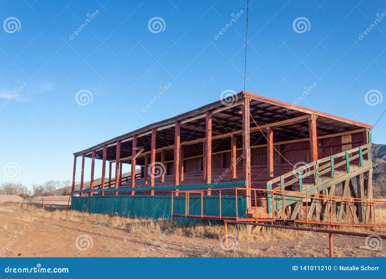 Empty Rodeo Viewing Stand, Winter Desert, American Southwest Stock ...
