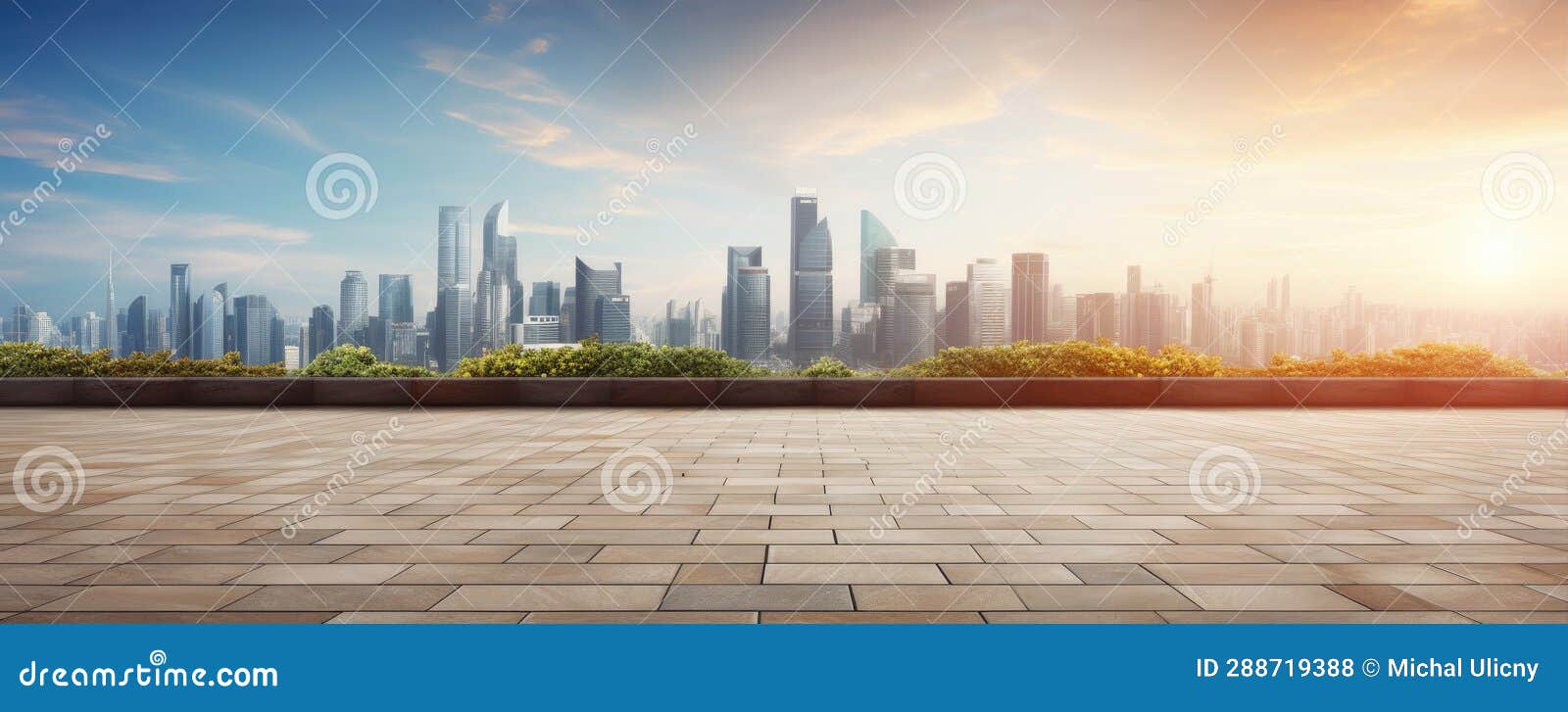 Empty Roof Made from Bricks. Brick Rooftop View on City Stock ...