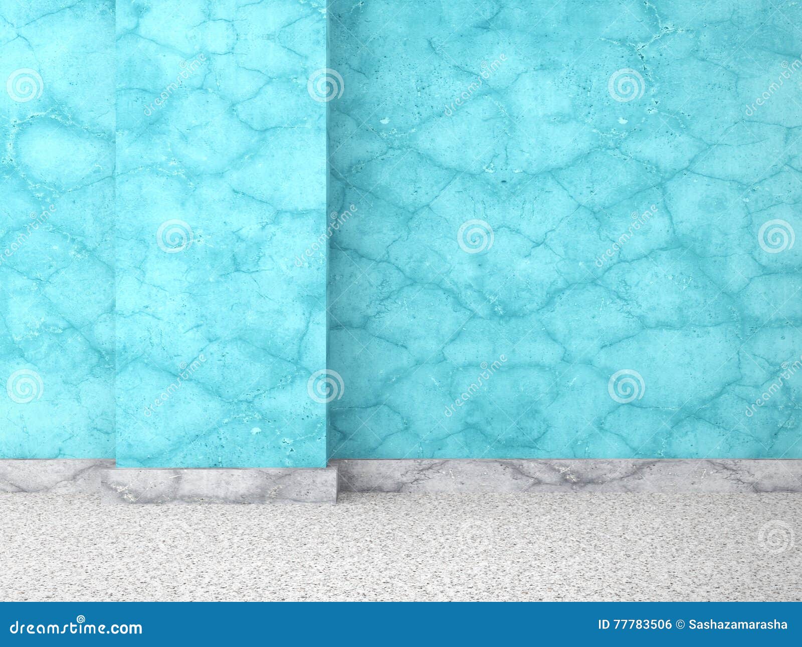 Empty Room Abstract Blue Decorative Wall Stock Illustration ...