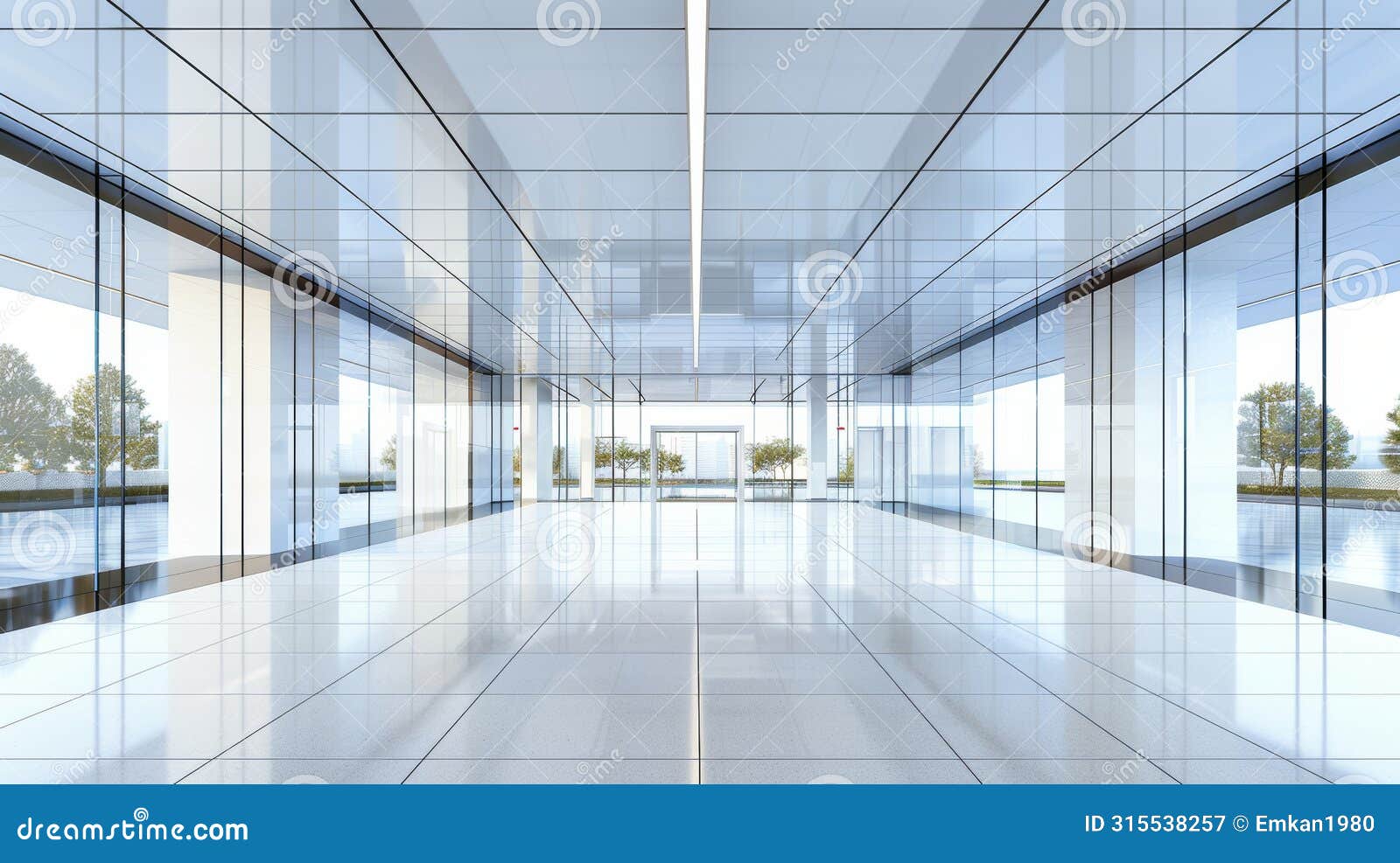 An Empty Room Bathed in a Neutral Dusty Blue Color Palette Stock Image ...