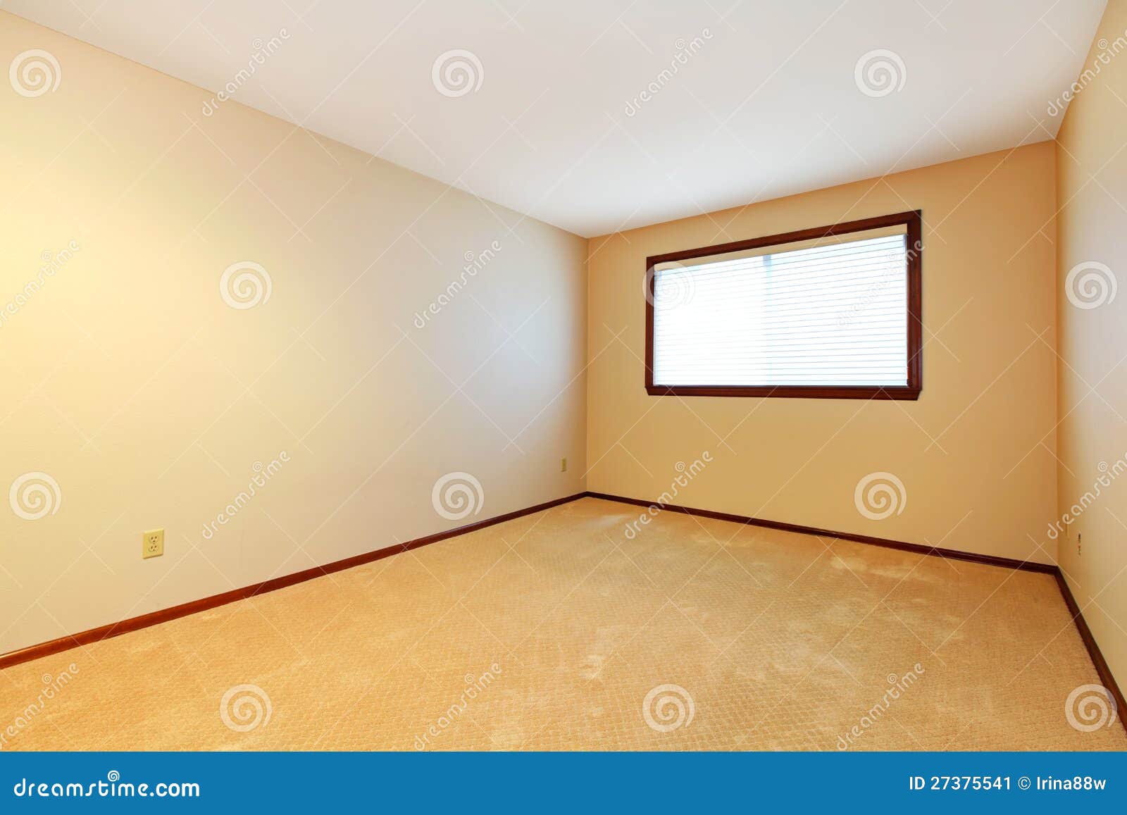 Empty Room with Beige Carpet and Window. Stock Image - Image of floor ...