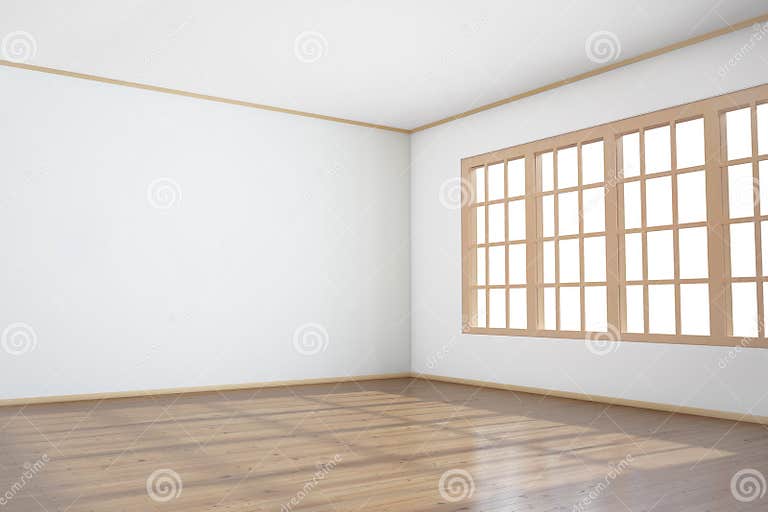 Empty room with big window stock photo. Image of deserted - 24474280