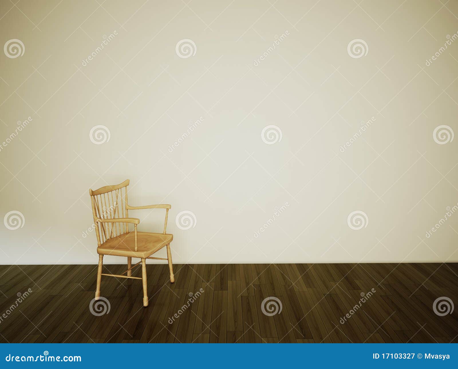 Empty Room Chair on White Wall Stock Illustration - Illustration of ...