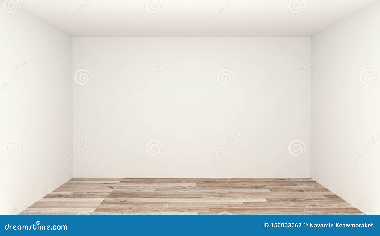 Empty Room, Clean Room,wood Floor White Wall Background. 3D Rendering ...