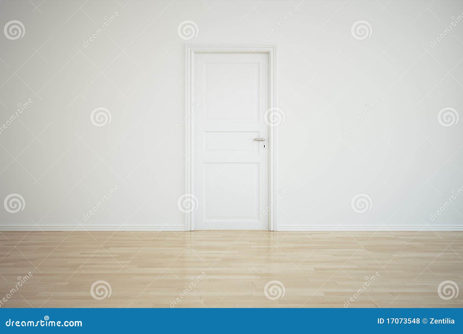 Empty Room with a Closed Door Stock Illustration - Illustration of ...