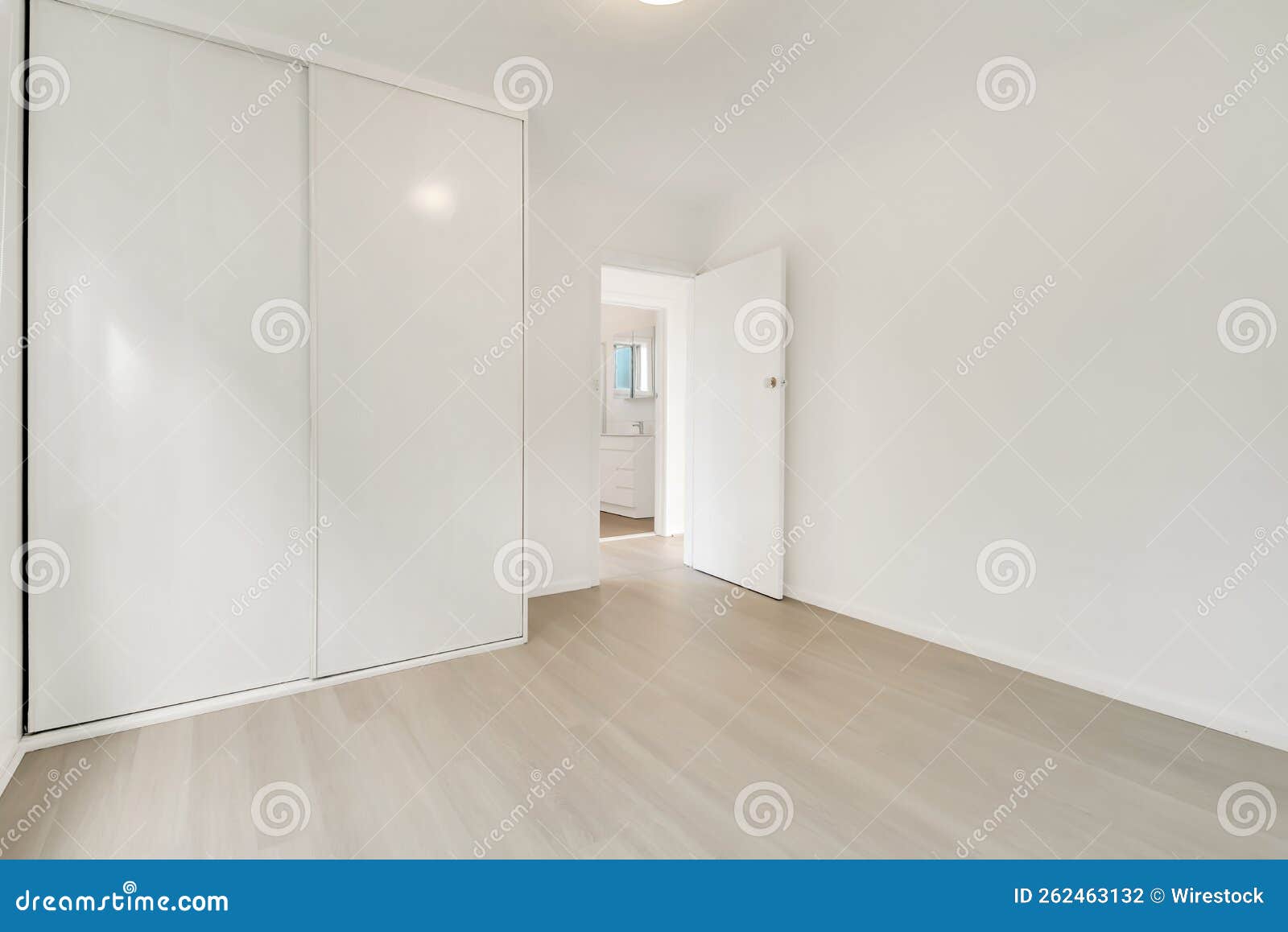 Empty Room with a Cupboard and a Wooden Floor. Stock Photo - Image of ...