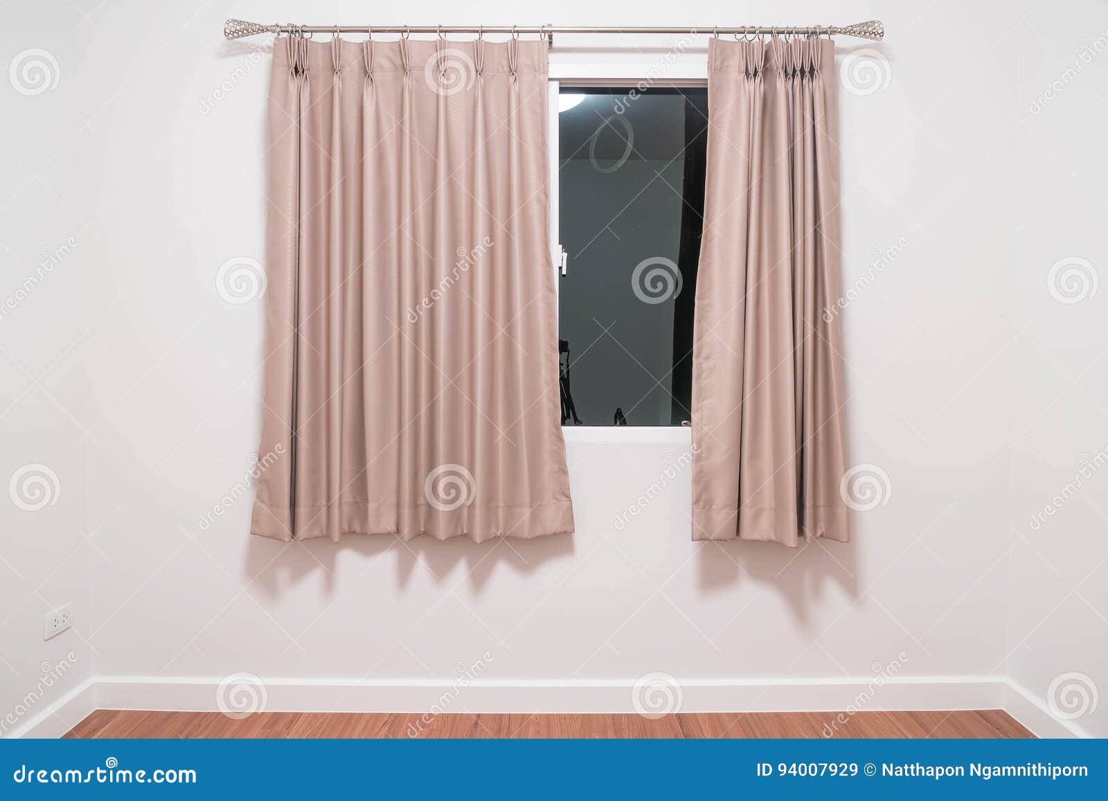Empty room with curtains stock image. Image of curtain - 94007929