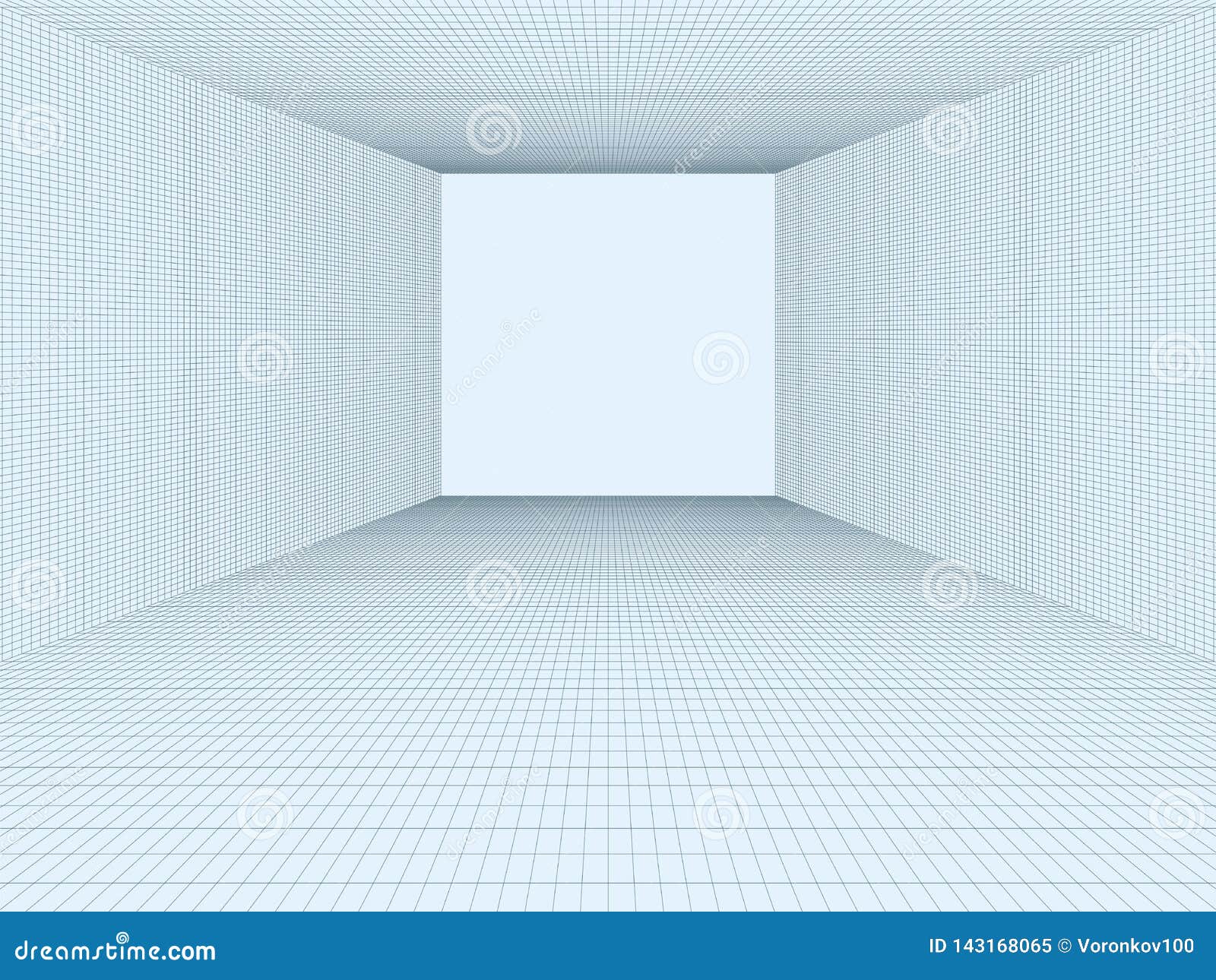 Empty Room, 3D Abstract Cells, Lines. Vector Concept of Virtual Reality ...