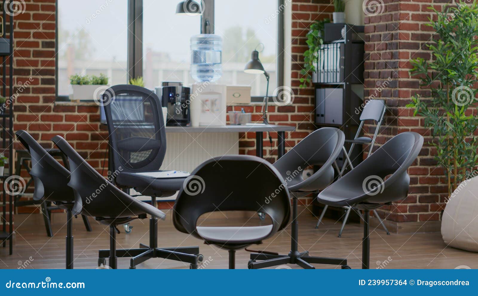 Empty Room Designed with Chairs in Circle for Aa Group Therapy Session ...