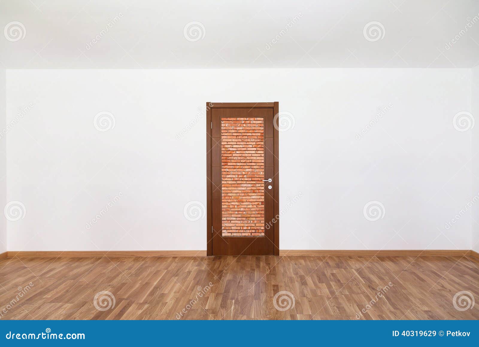 Empty Room with Door, Front Image Stock Image - Image of empty, large ...