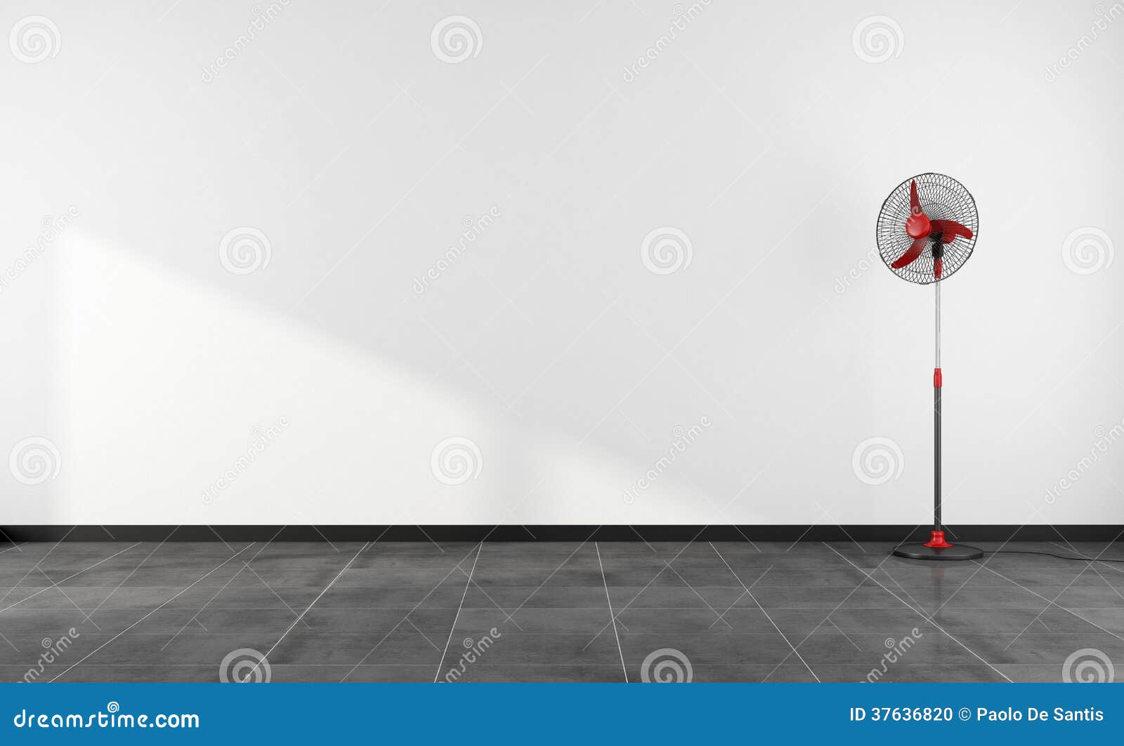 Empty room with fan stock illustration. Illustration of interior - 37636820