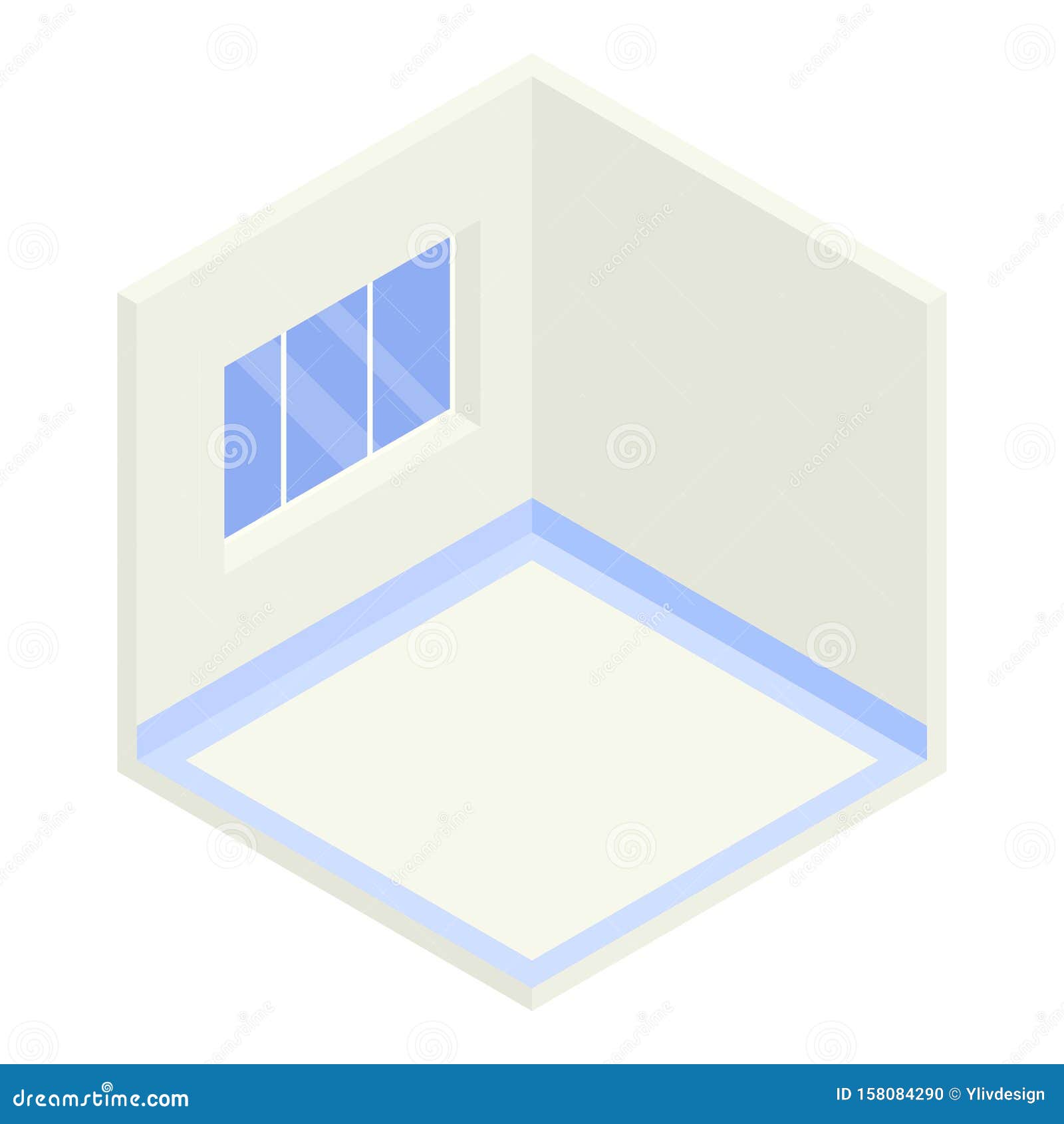 Empty Room Icon, Isometric Style Stock Vector - Illustration of clear ...