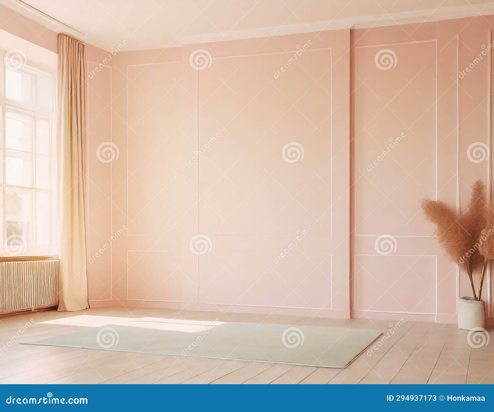 Empty Room Interior Background, Pastel Colors Stock Illustration ...