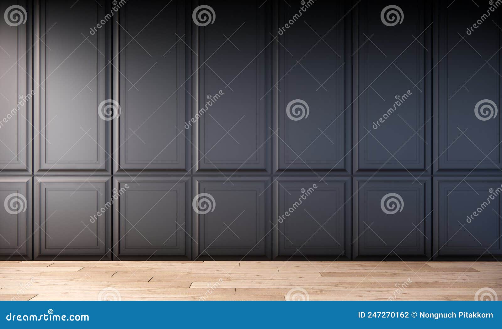 Empty Room Interior with Black Wall, Studio Design, Black Room Ideas 3d ...
