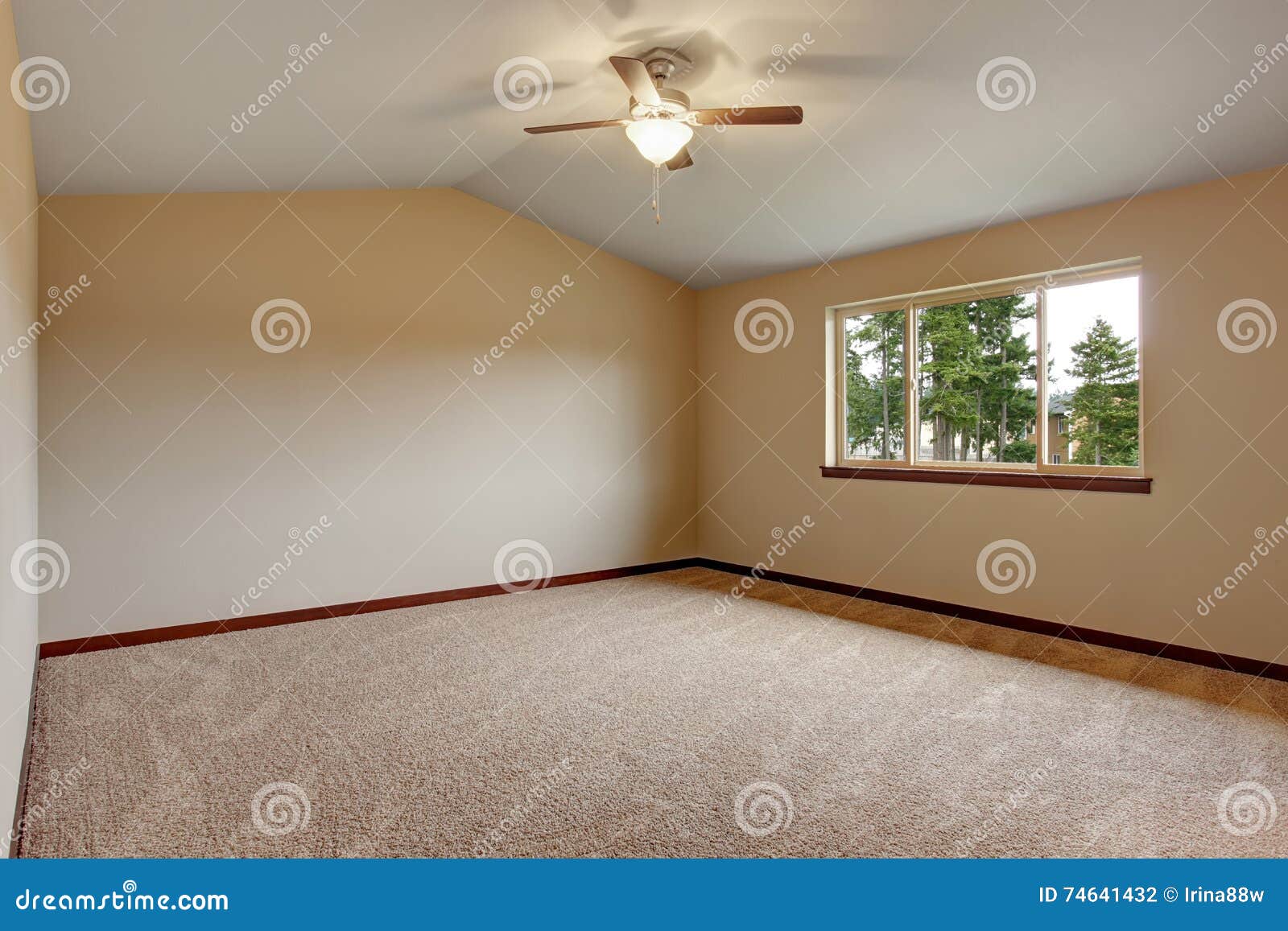 Empty Room Interior with Carpet Floor Stock Photo - Image of american ...