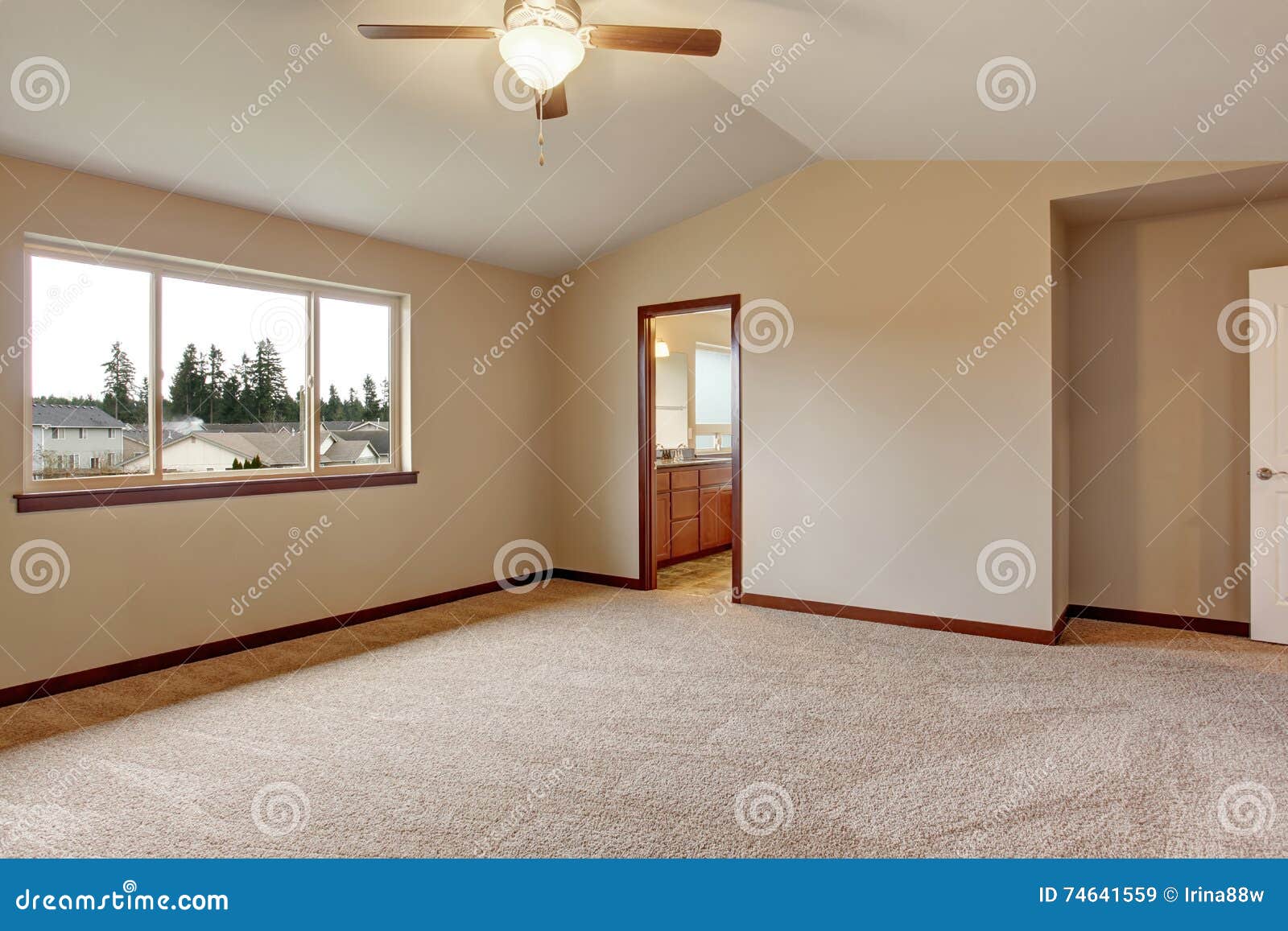 Empty Room Interior with Carpet Floor Stock Image - Image of ...