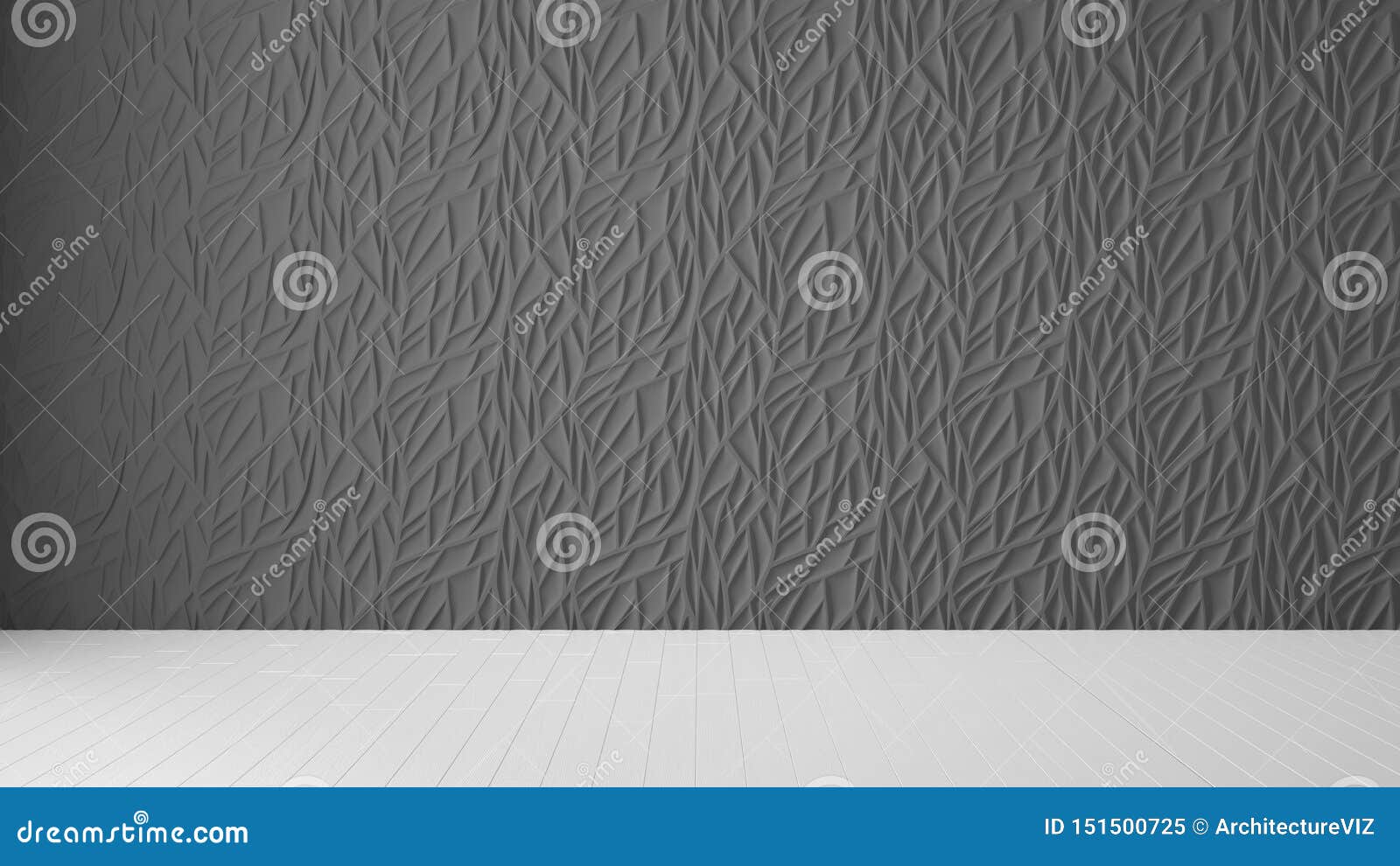 Empty Room Interior Design, Gray Panel and Wooden Blank Floor, Modern ...