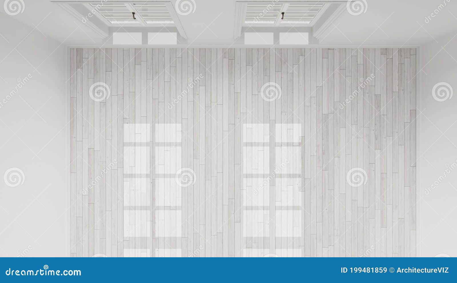 Empty Room Interior Design, Open Space with Big Panoramic Window, White ...