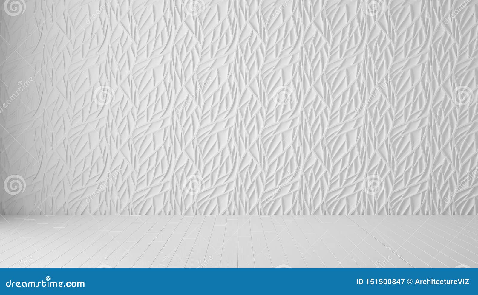 Empty Room Interior Design, White Panel and Wooden Blank Floor, Modern ...