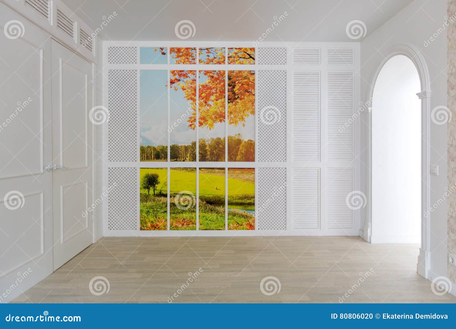 Empty Room Interior is Designed in Minimalist Stock Photo - Image of ...