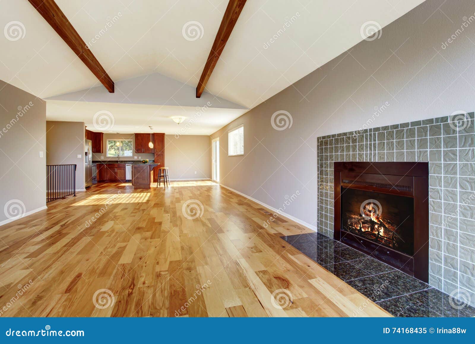 Empty Room With Fireplace